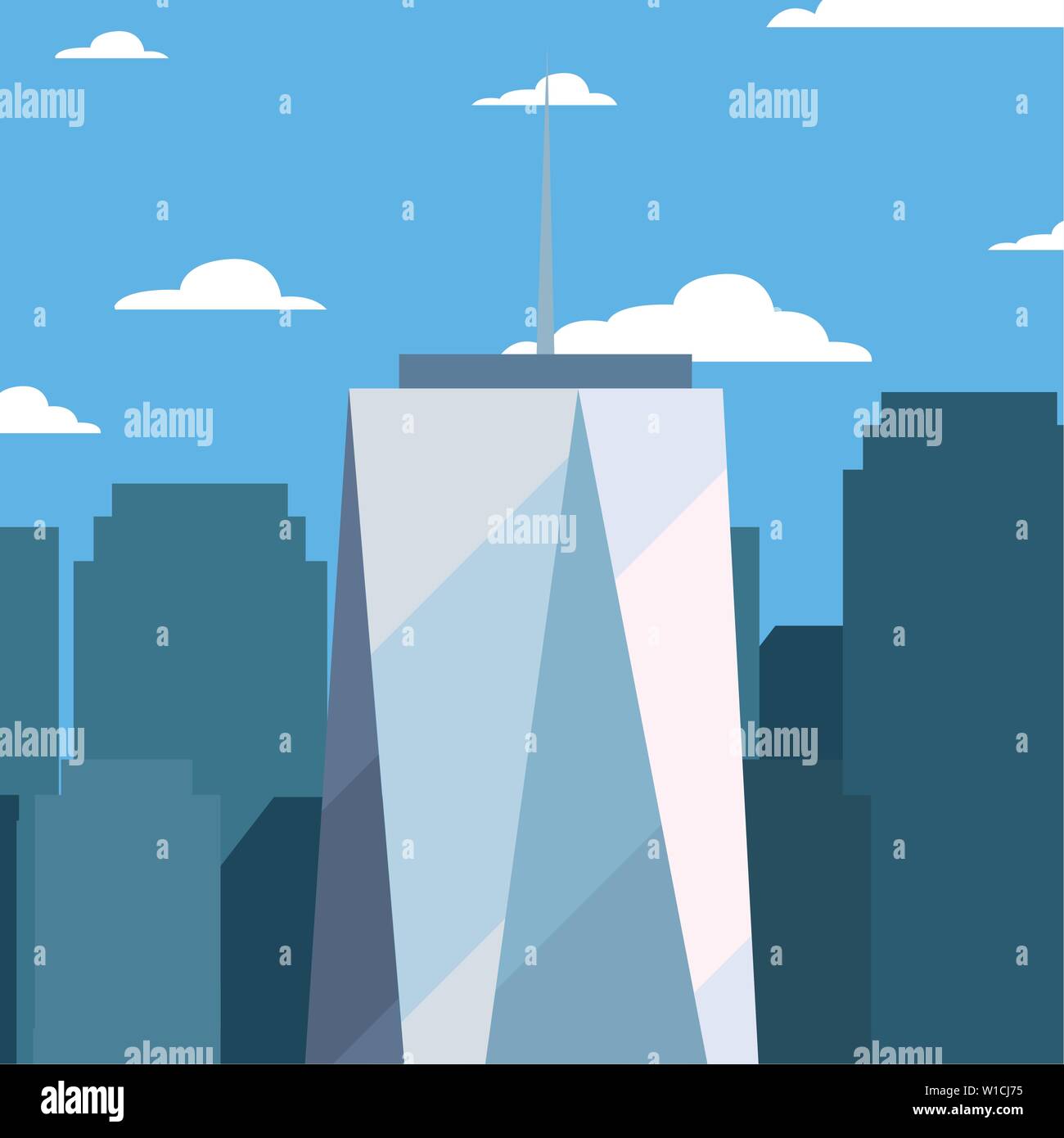 skyscraper urban city sky background vector illustration Stock Vector ...