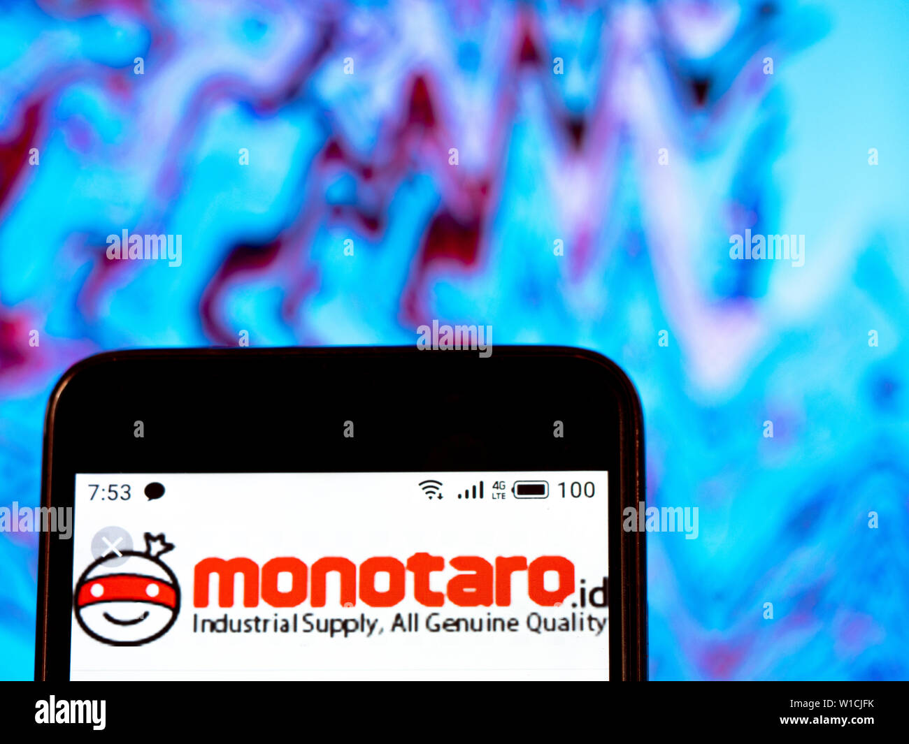 In this photo illustration the MonotaRO Co., Ltd. logo is seen ...