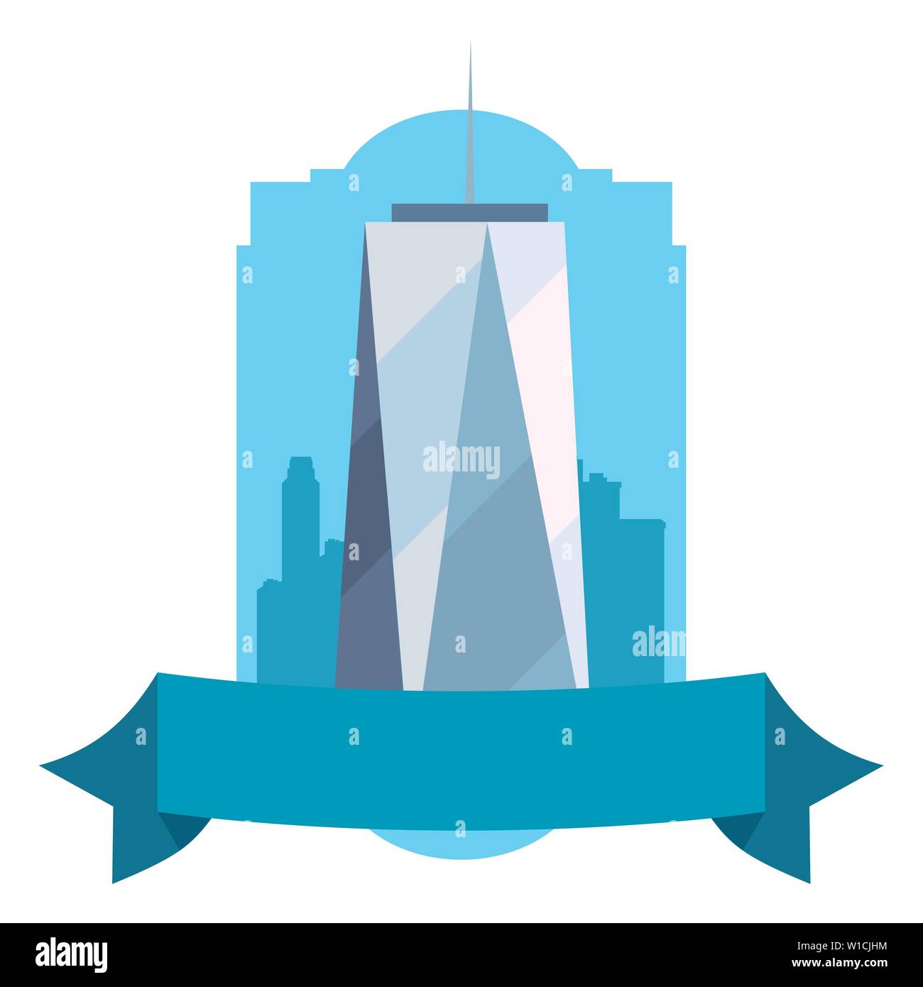 futuristic building urban tower emblem vector illustration Stock Vector ...