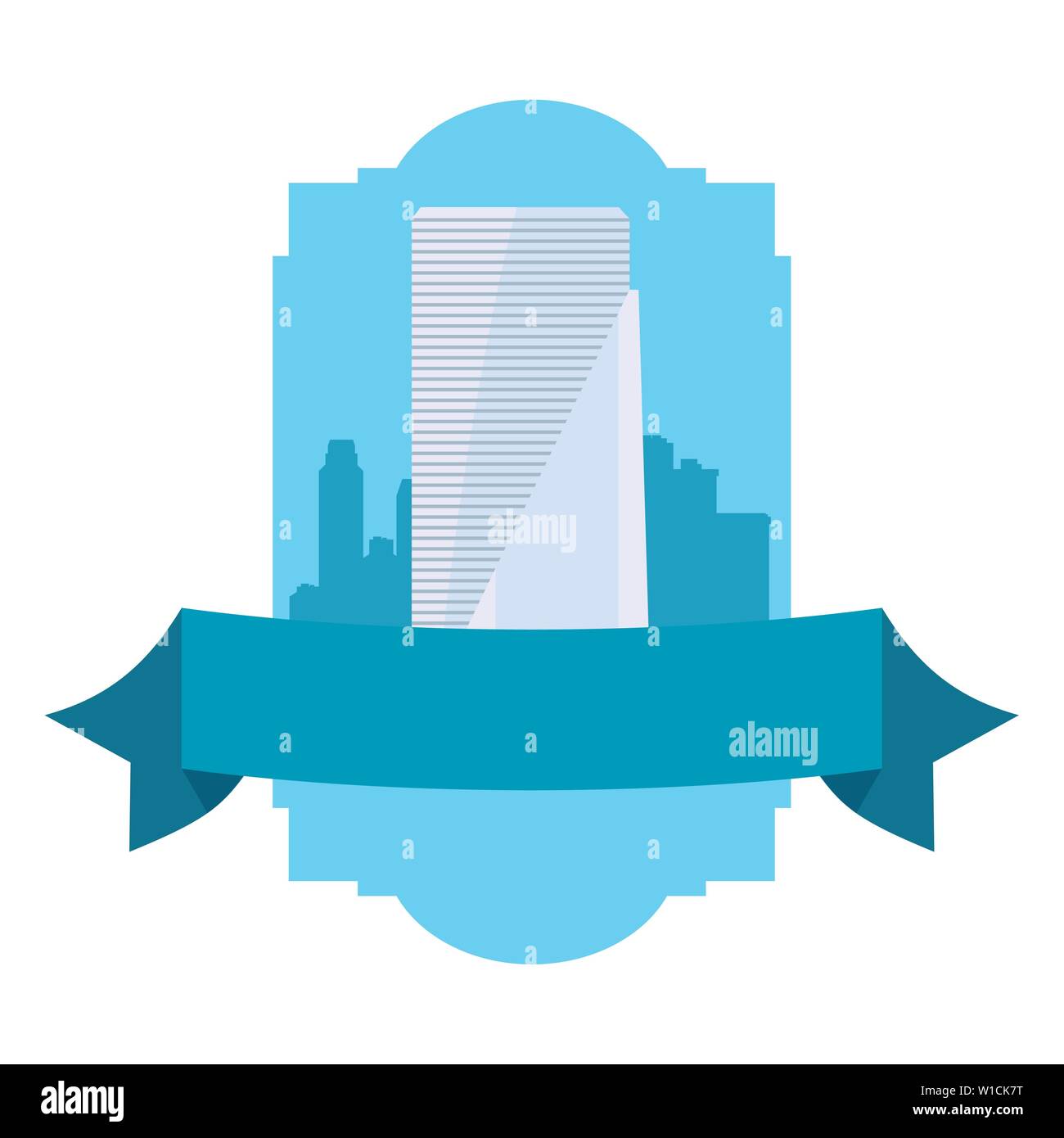 futuristic building urban tower emblem vector illustration Stock Vector ...