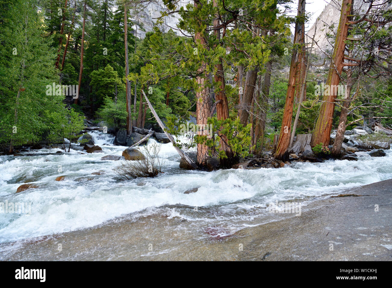 The Mist Trail and Merced River Stock Photo - Alamy