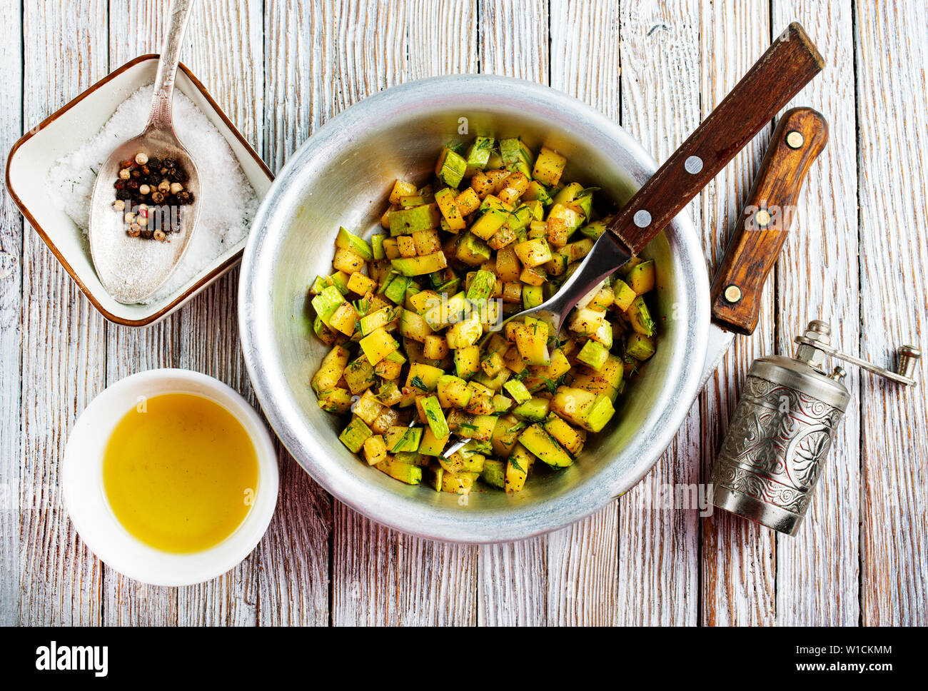 fried marrow with salt and spice, fried marrow in bowl Stock Photo - Alamy