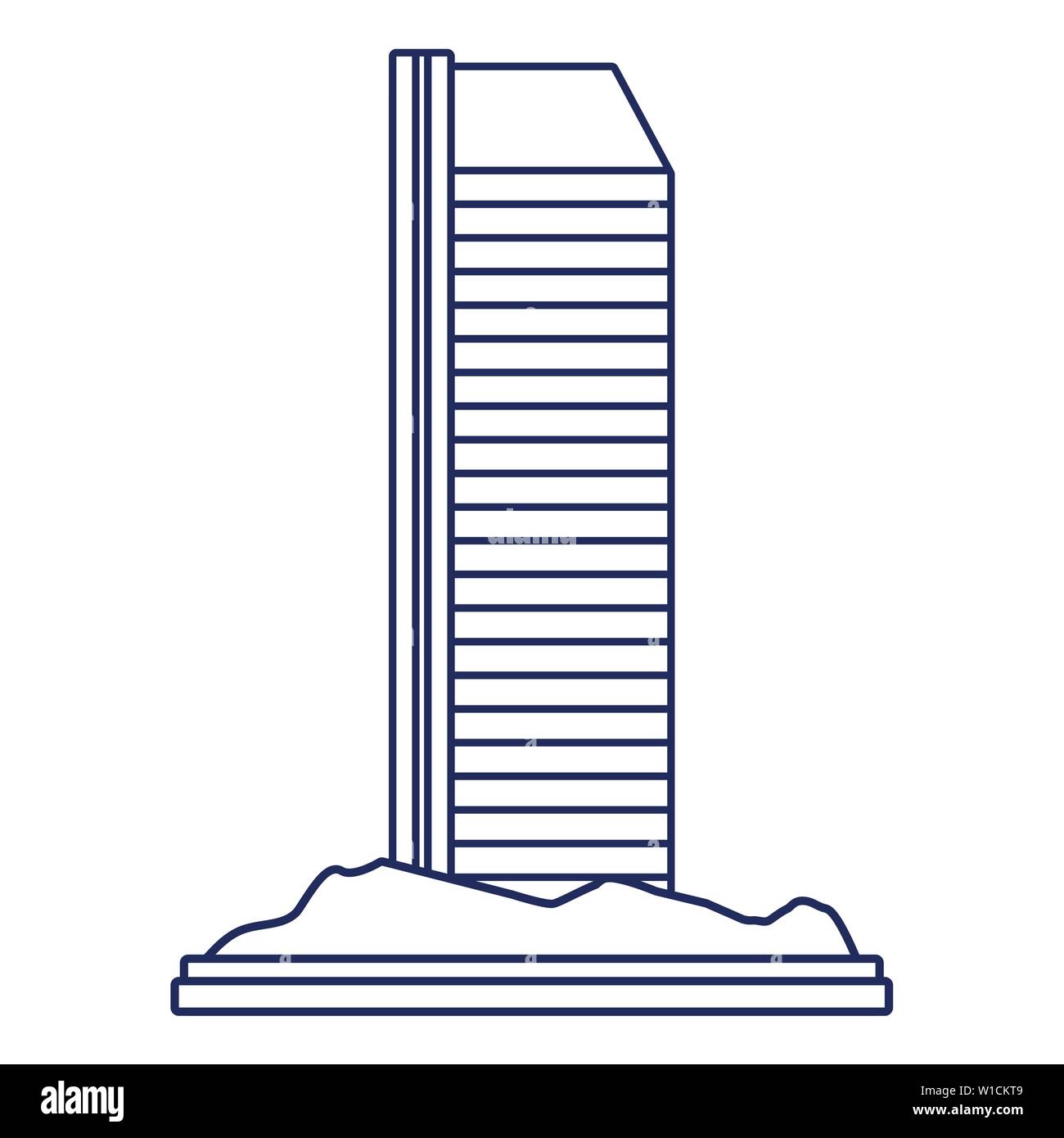 futuristic building urban tower outline vector illustration Stock ...