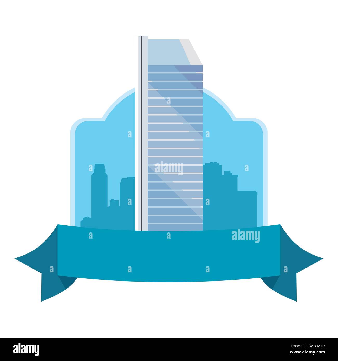 futuristic building urban tower emblem vector illustration Stock Vector ...