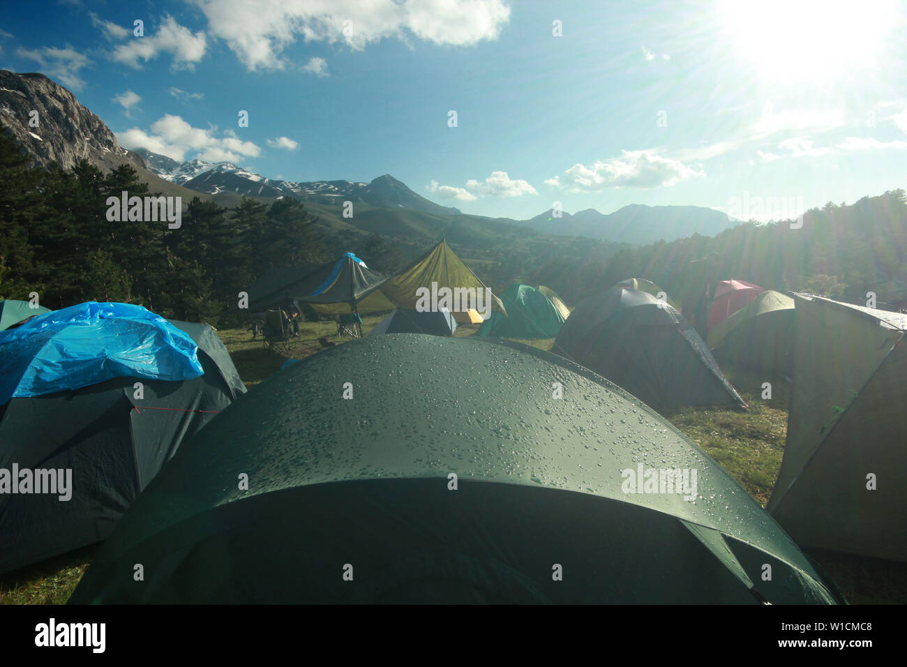 Traditional Summer Tent Camp Stock Photo - Alamy