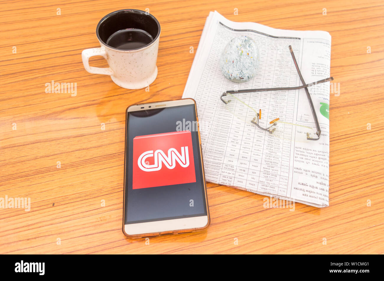 Kolkata, India, February 3, 2019: CNN news app (application) visible on ...