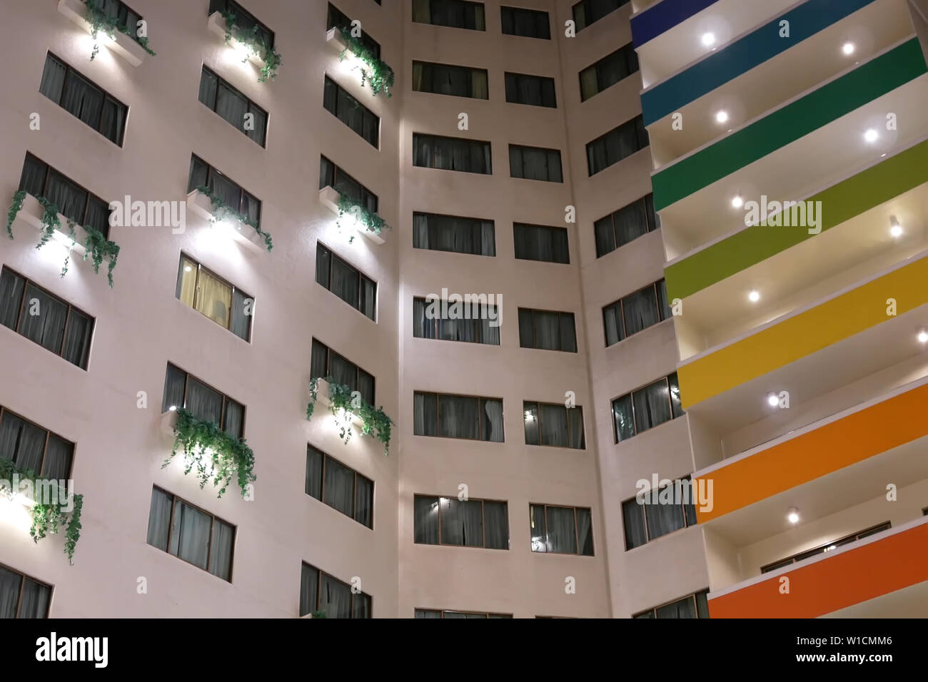 High rise hotel building inside big shopping mall Stock Photo - Alamy