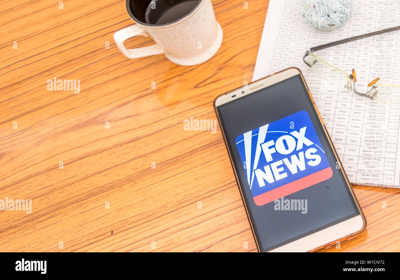 Kolkata, India, February 3, 2019: Fox news app (application) visible on ...