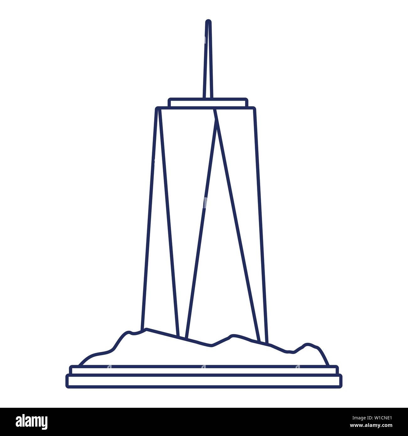 futuristic building urban tower outline vector illustration Stock ...