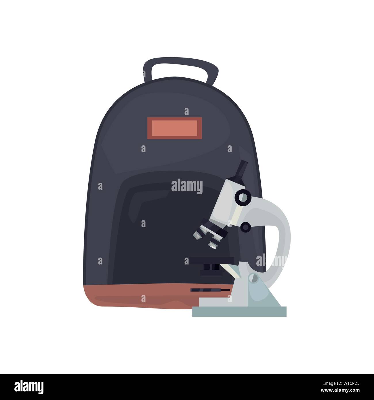 backpack and microscope back to school vector illustration Stock Vector Image & Art - Alamy