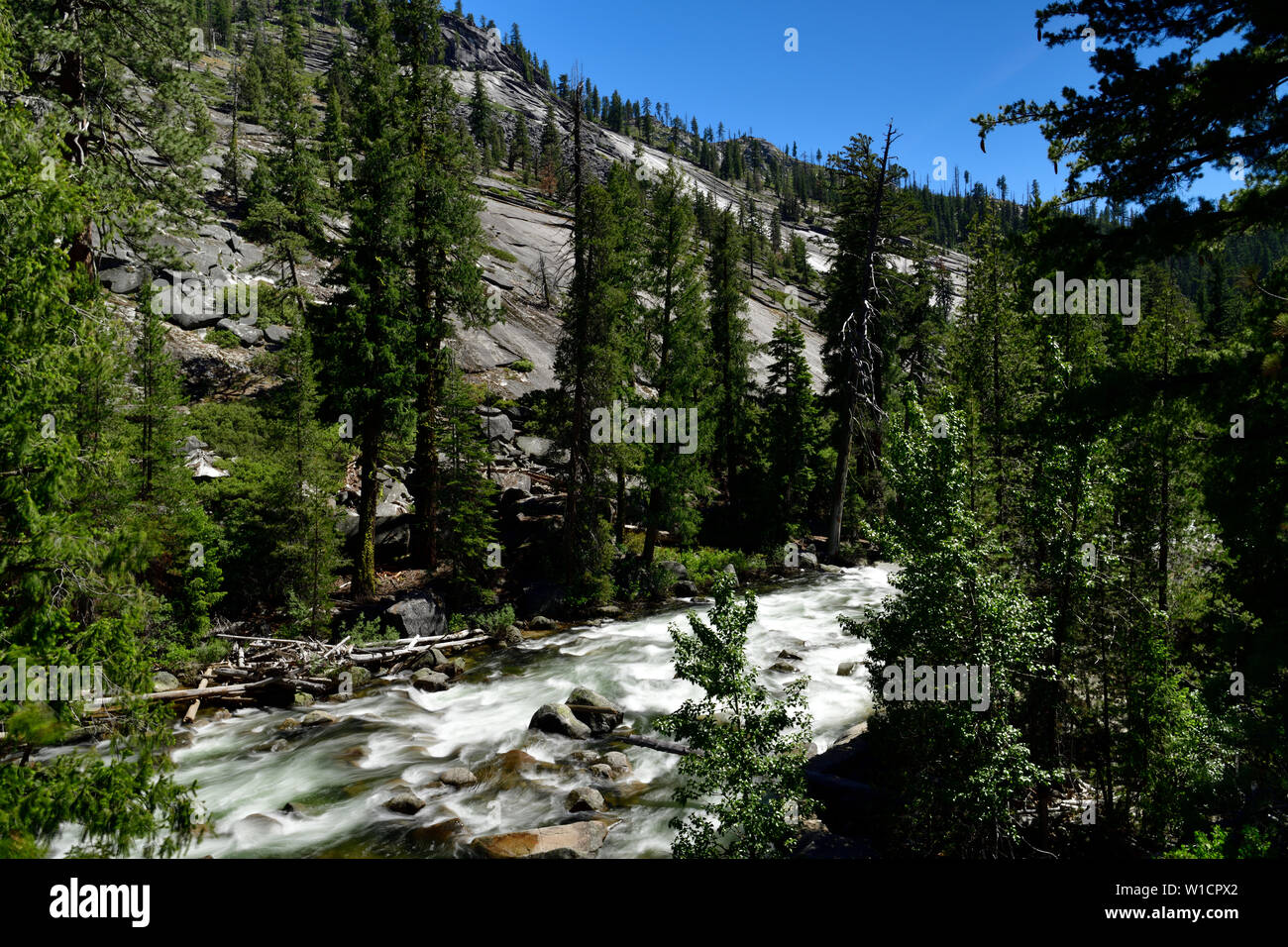 The Mist Trail and Merced River Stock Photo - Alamy