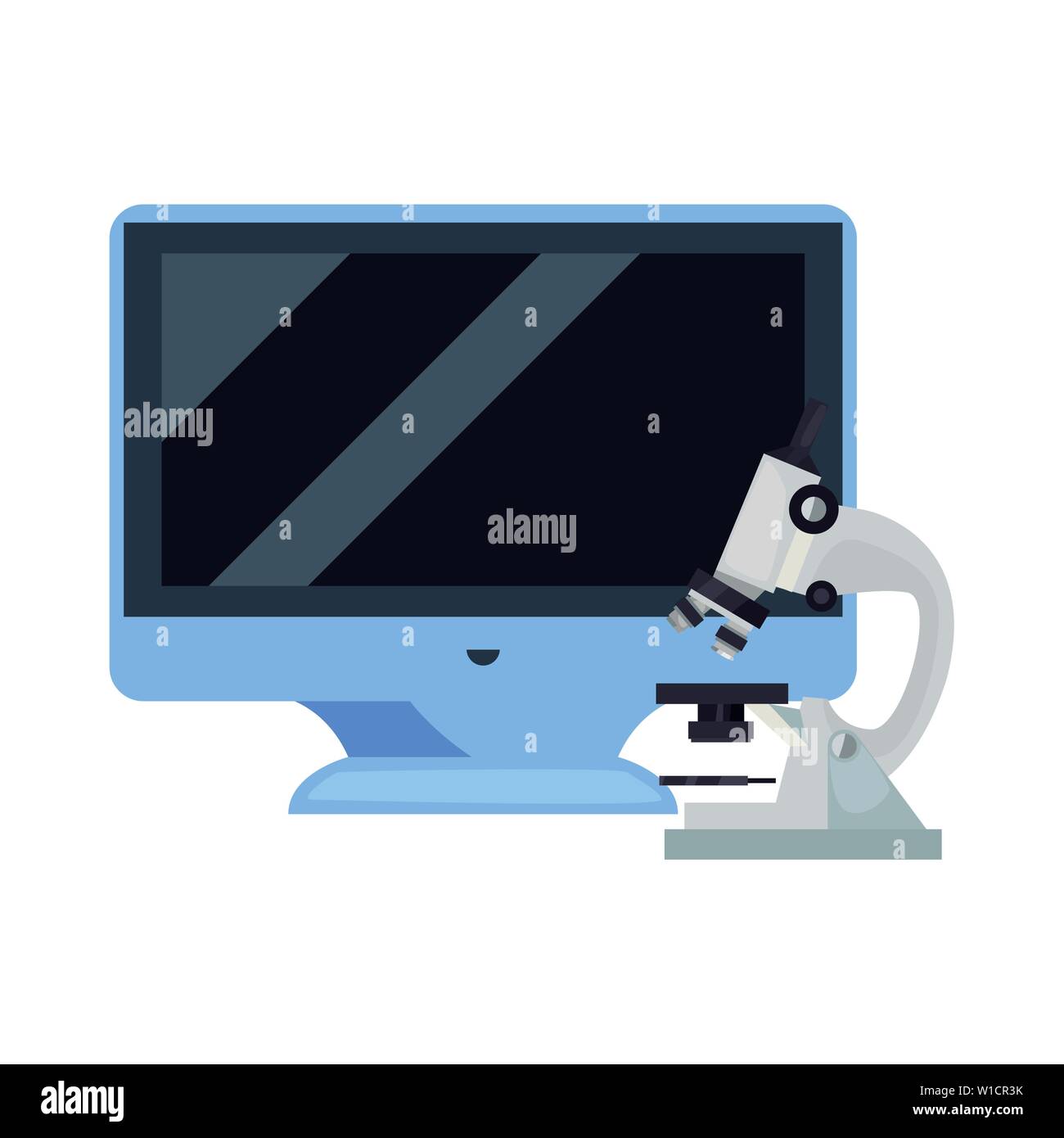 computer and microscope back to school vector illustration Stock Vector ...