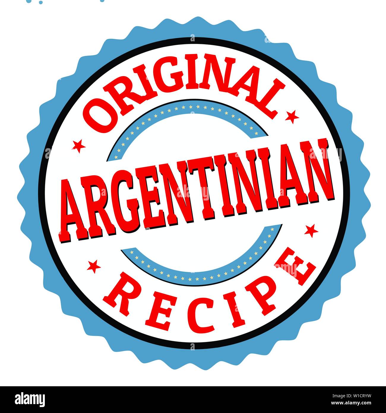 Original argentinian recipe sign or stamp on white background, vector ...