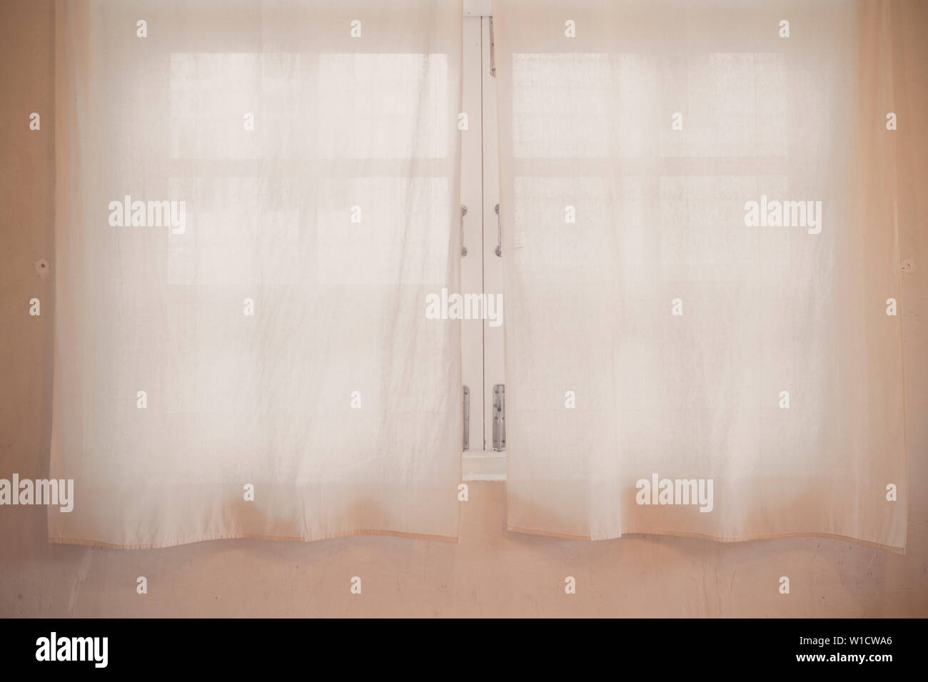 interior white curtain with window vintage style Stock Photo - Alamy