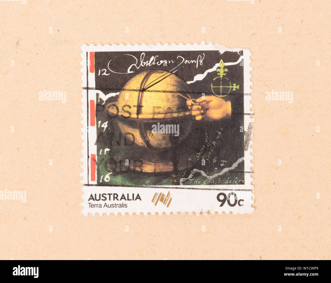 AUSTRALIA - CIRCA 1990: A stamp printed in Australia shows Terra ...