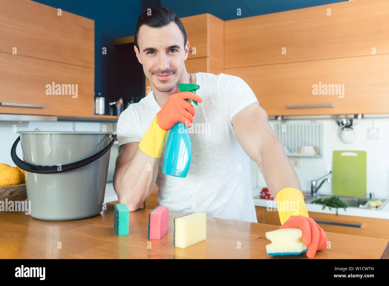 Husband doing housework hi-res stock photography and images - Alamy