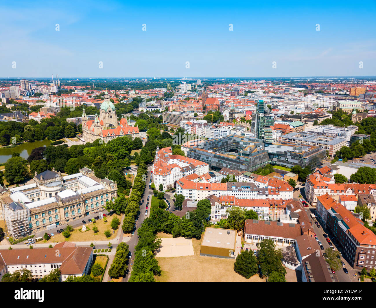 Hannover city skyline aerial panoramic view in Germany Stock Photo - Alamy