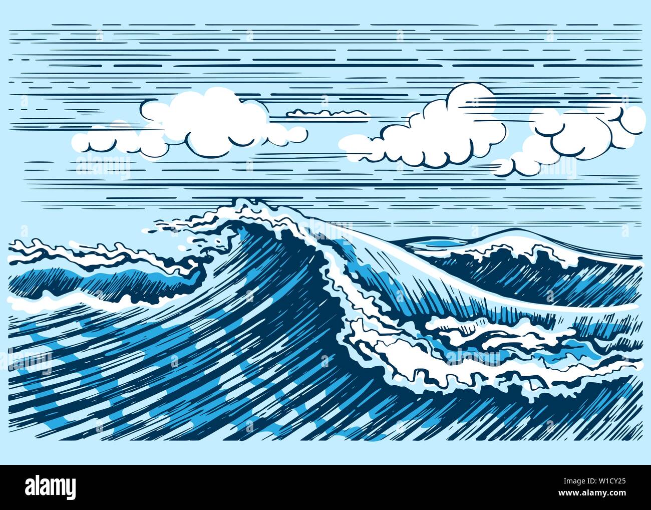 Sea wave landscape graphics Stock Vector Image & Art - Alamy