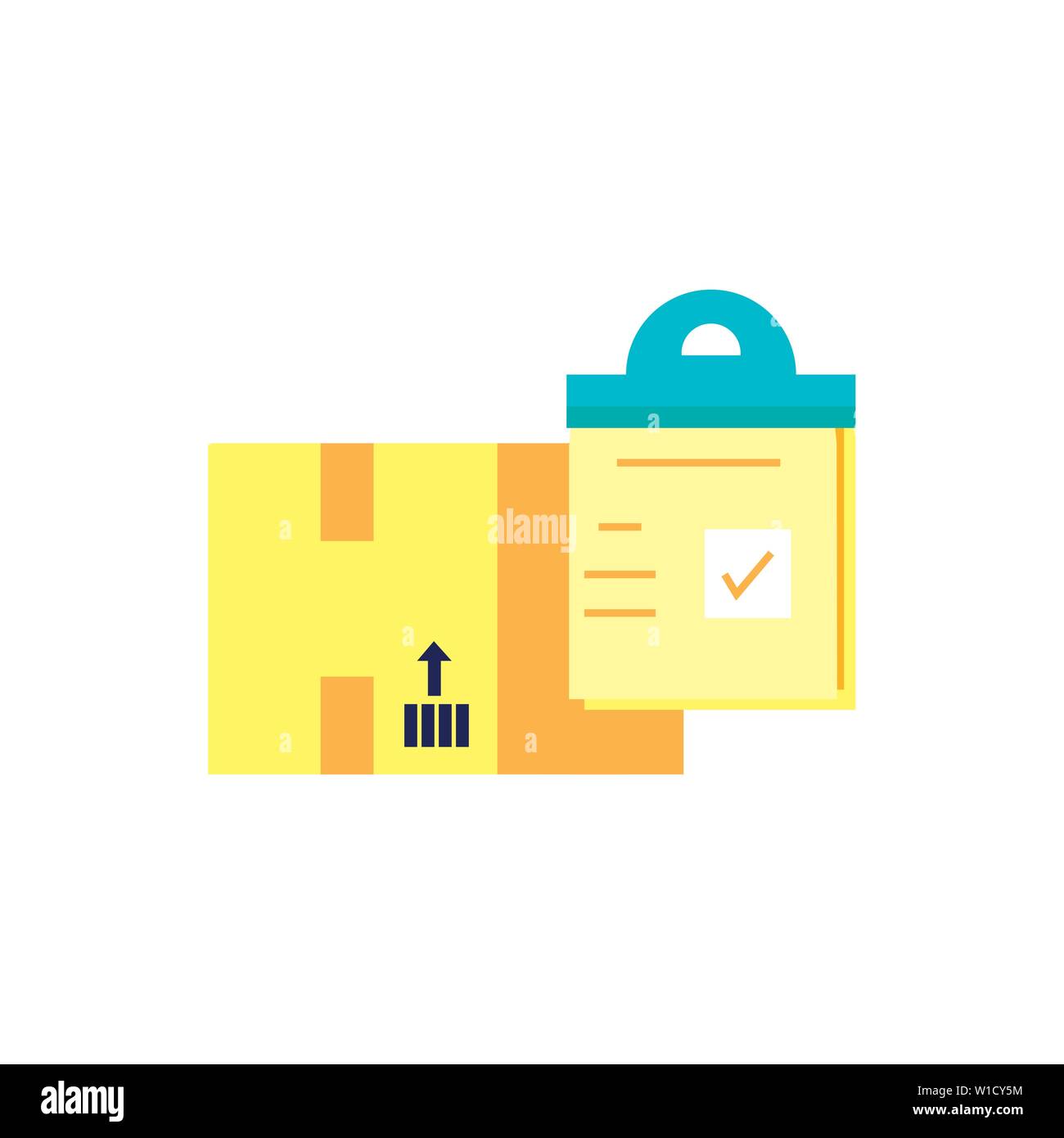 box carton with checklist clipboard vector illustration design Stock ...
