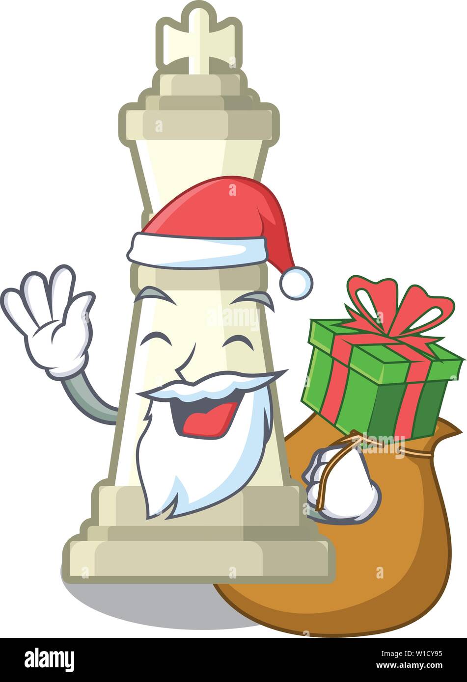 Santa with gift king chess in the cartoon shape Stock Vector Image ...
