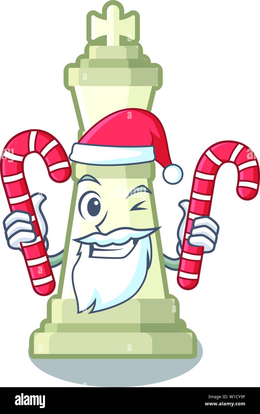 Santa with candy king chess in the cartoon shape Stock Vector Image ...