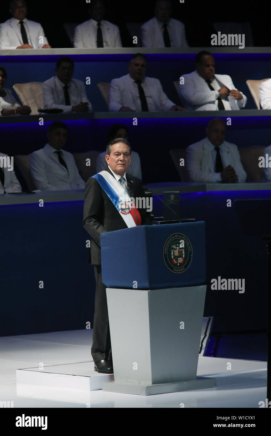 Panama City. 2nd July, 2019. Panama's new president Laurentino Cortizo ...