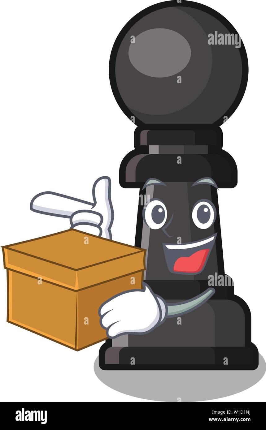 With boxWith box chess pawn toy the shape mascot Stock Vector Image ...