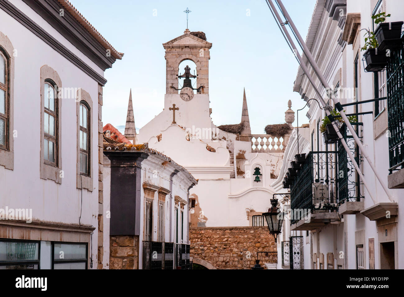 View of the iconic landmark church of the city of Faro, Portugal Stock ...