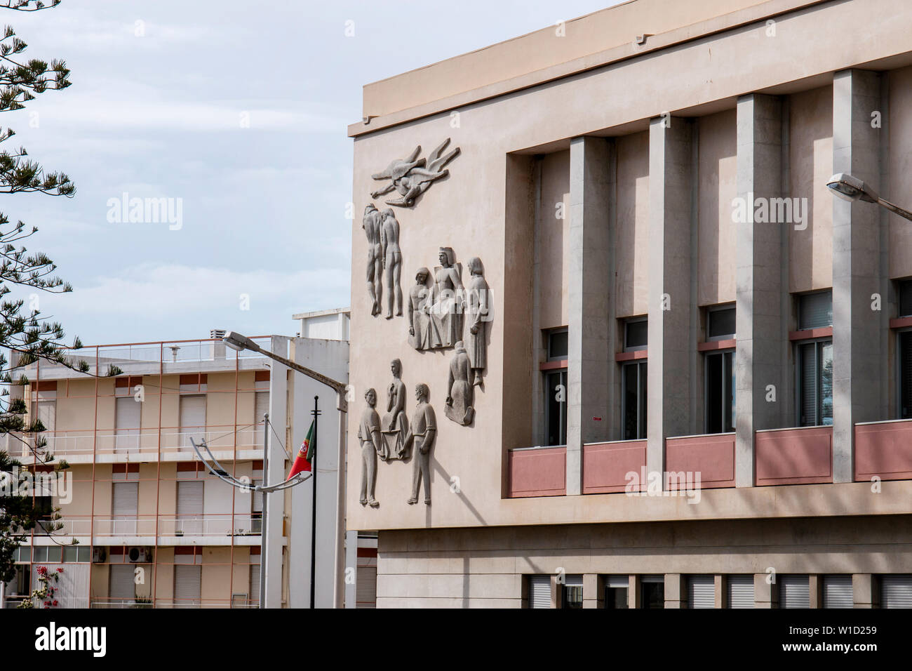 Exterior view of the court house (tribunal) of Faro city, Portugal ...