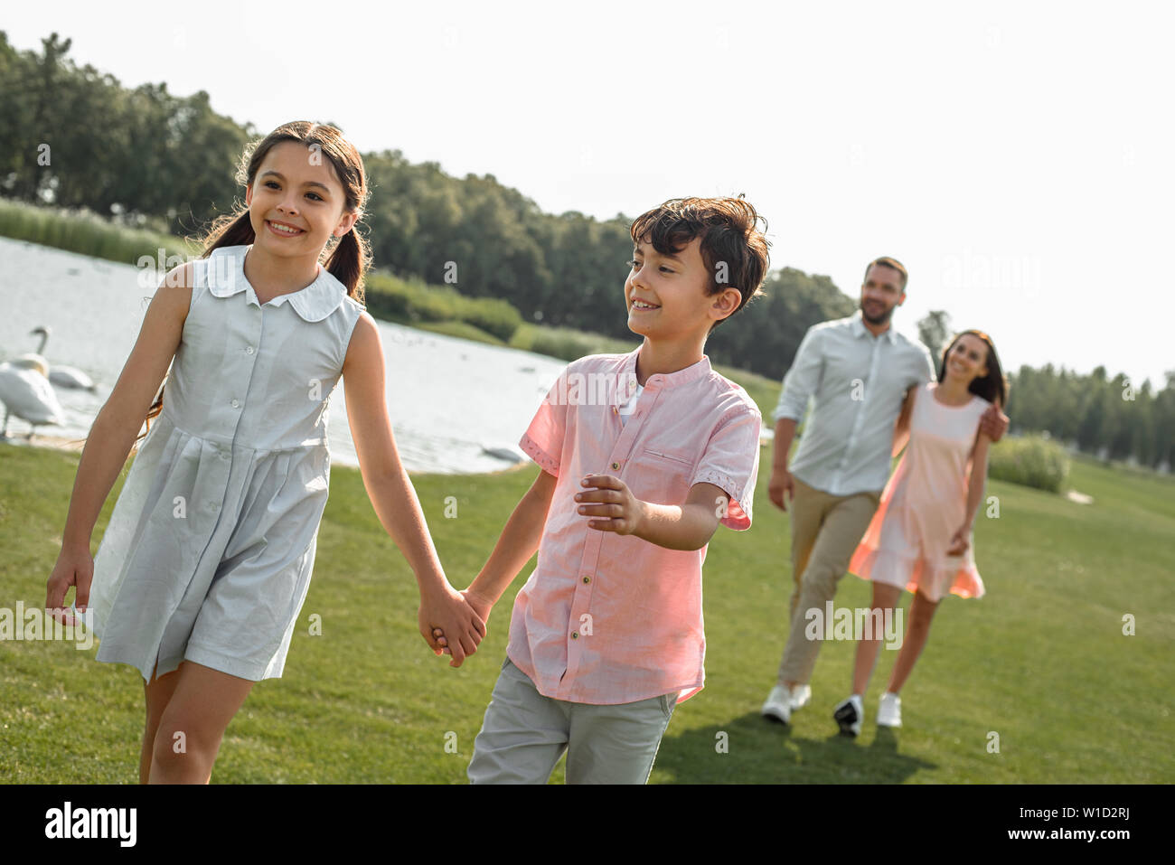 Cute Kids Holding Hands