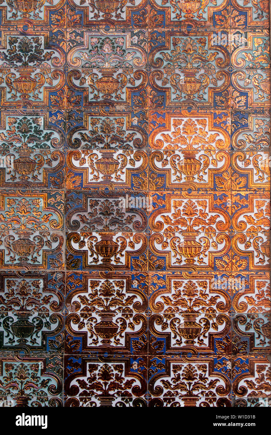 Detail of beautiful spanish azulejo tiles Stock Photo - Alamy
