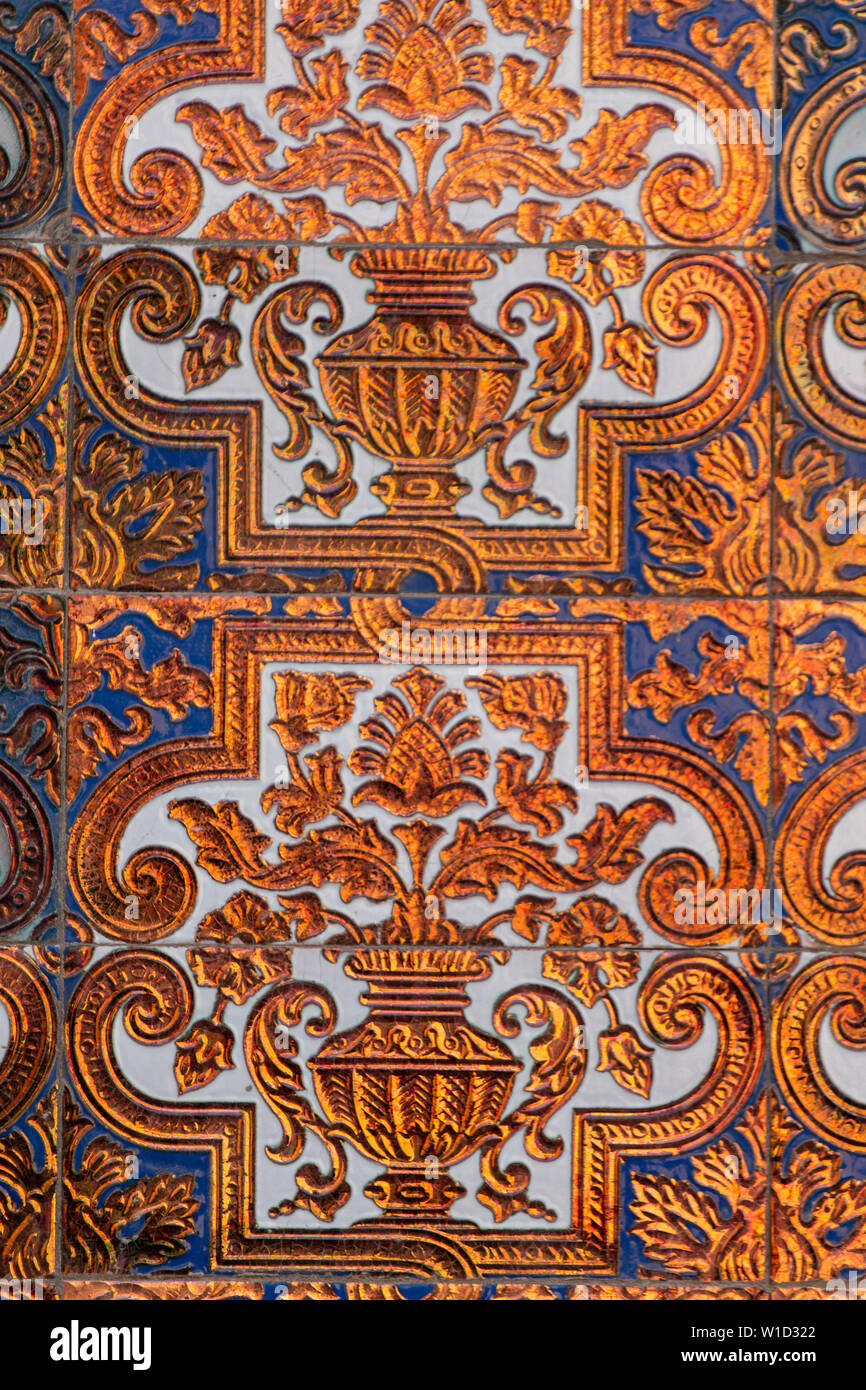 Detail of beautiful spanish azulejo tiles Stock Photo - Alamy