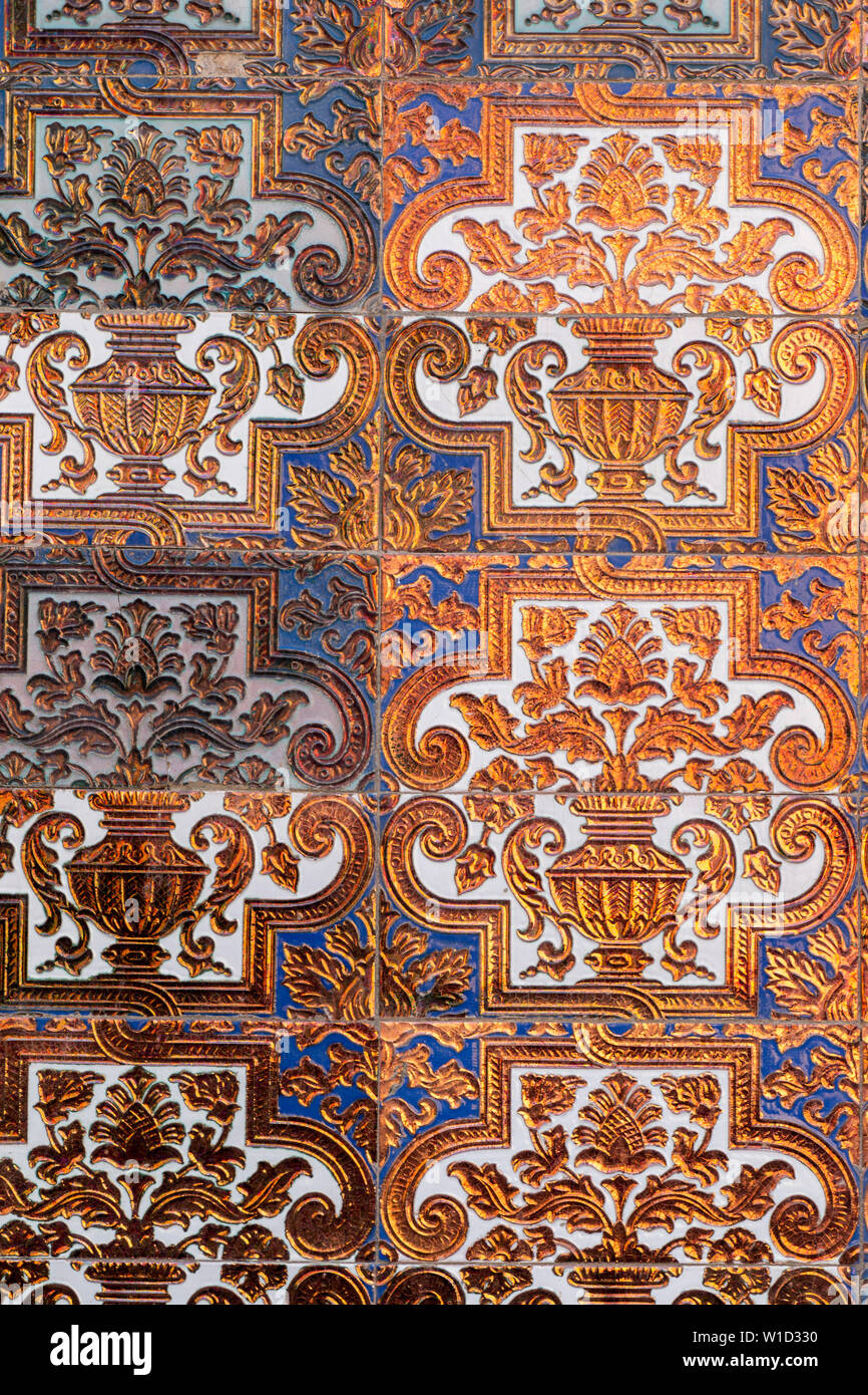 Detail of beautiful spanish azulejo tiles Stock Photo - Alamy
