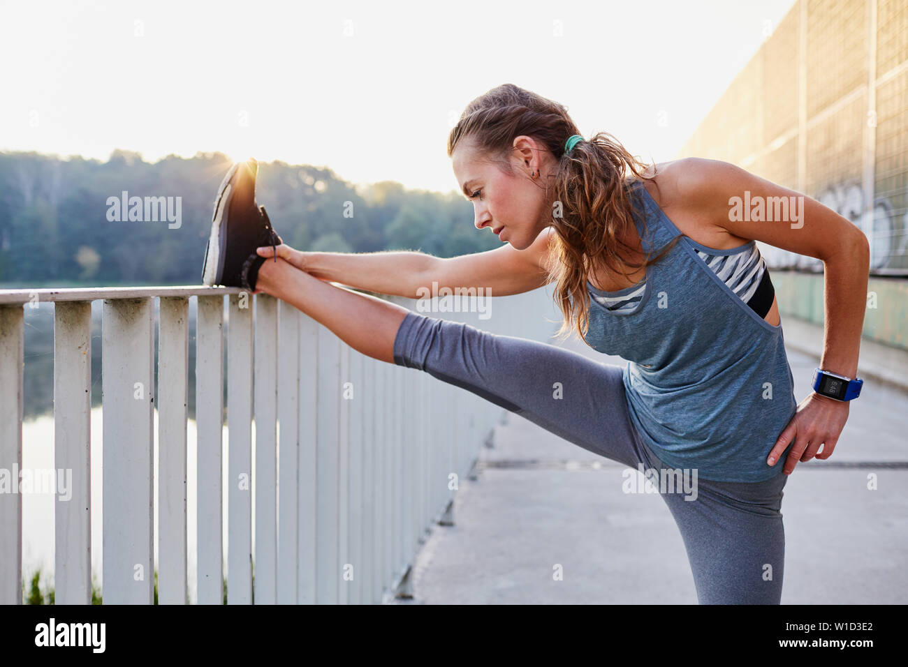 Warm up stretching hi-res stock photography and images - Alamy