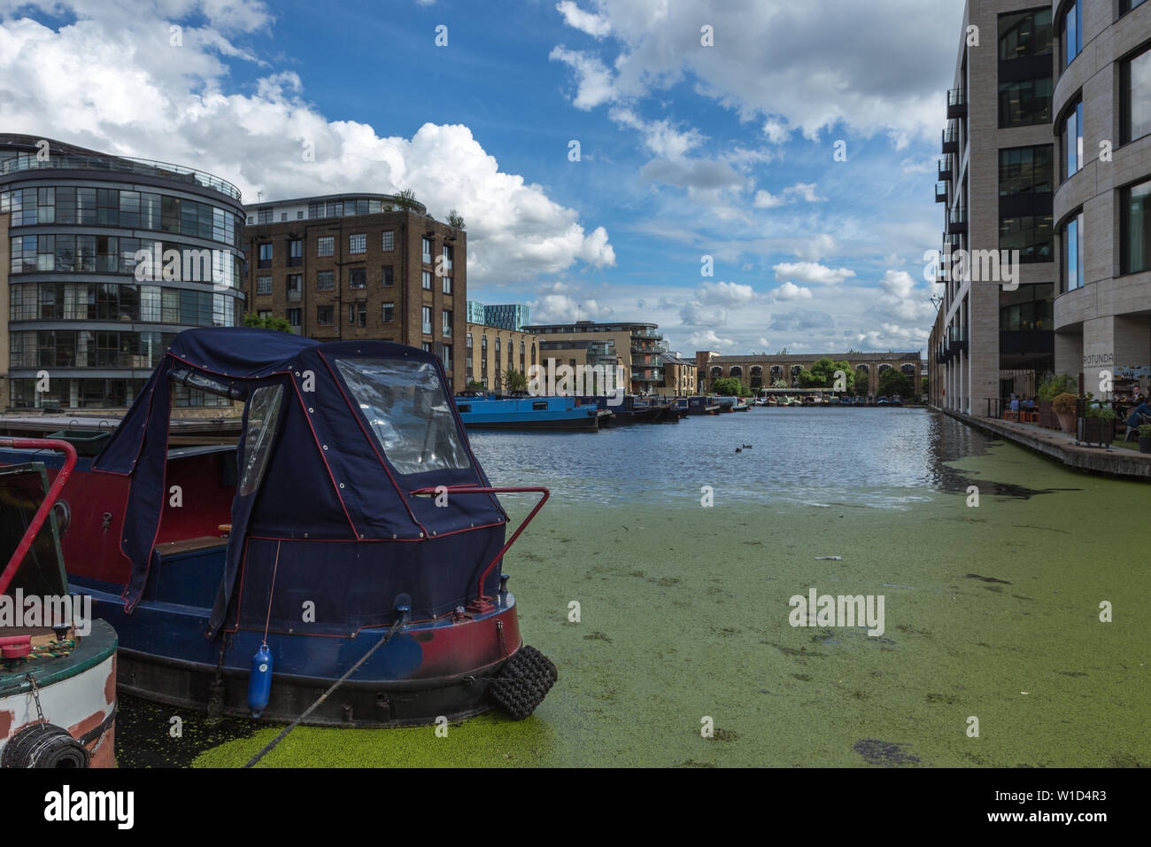 View of the City Road Basin from the Regents Canal towpath, London, UK ...
