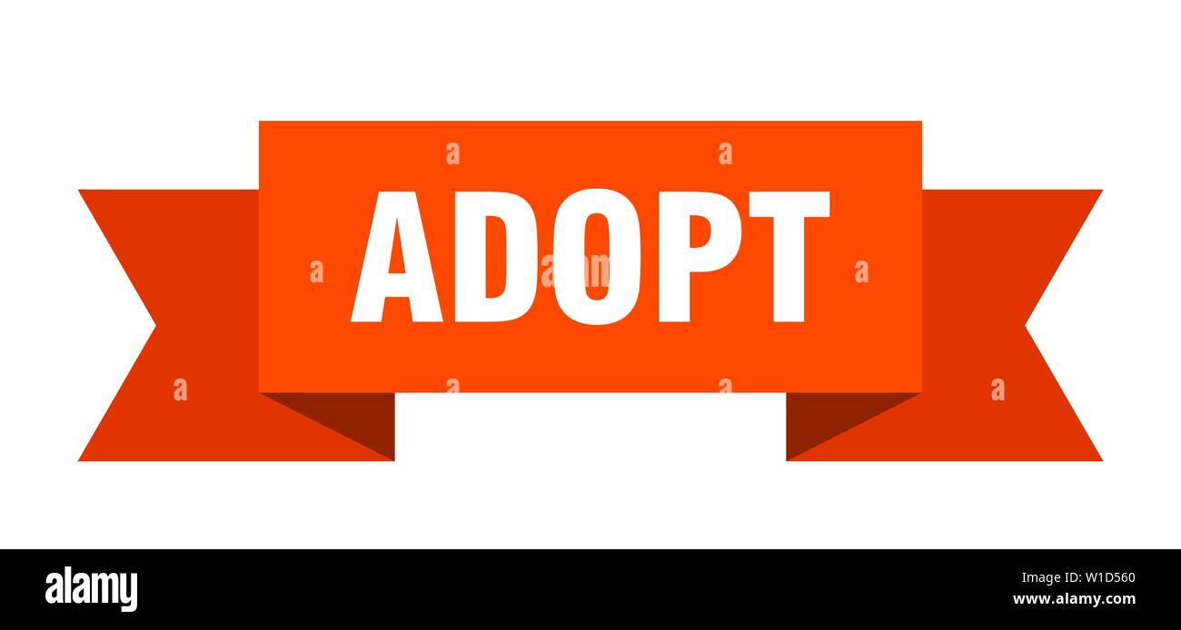 adopt ribbon. adopt isolated sign. adopt banner Stock Vector Image ...