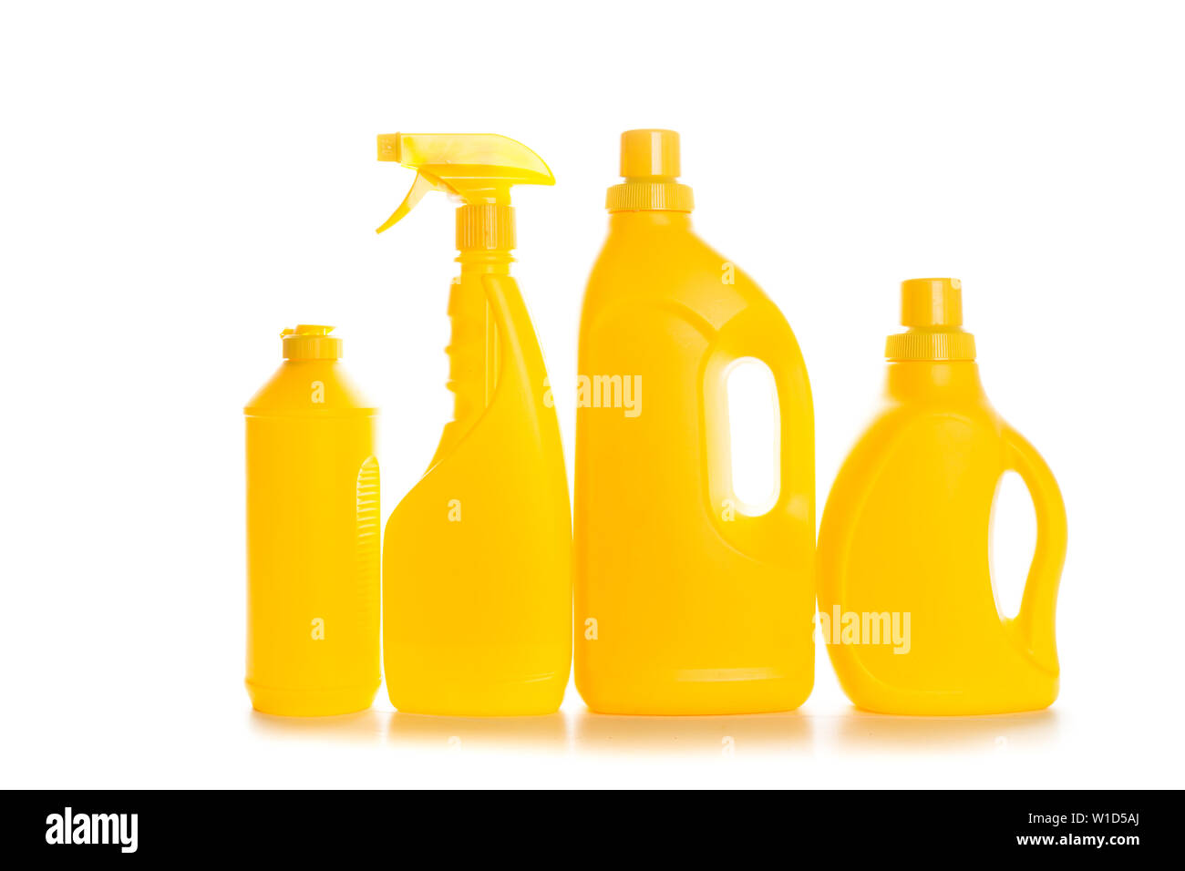 Cleaning product plastic container for house clean on white background ...