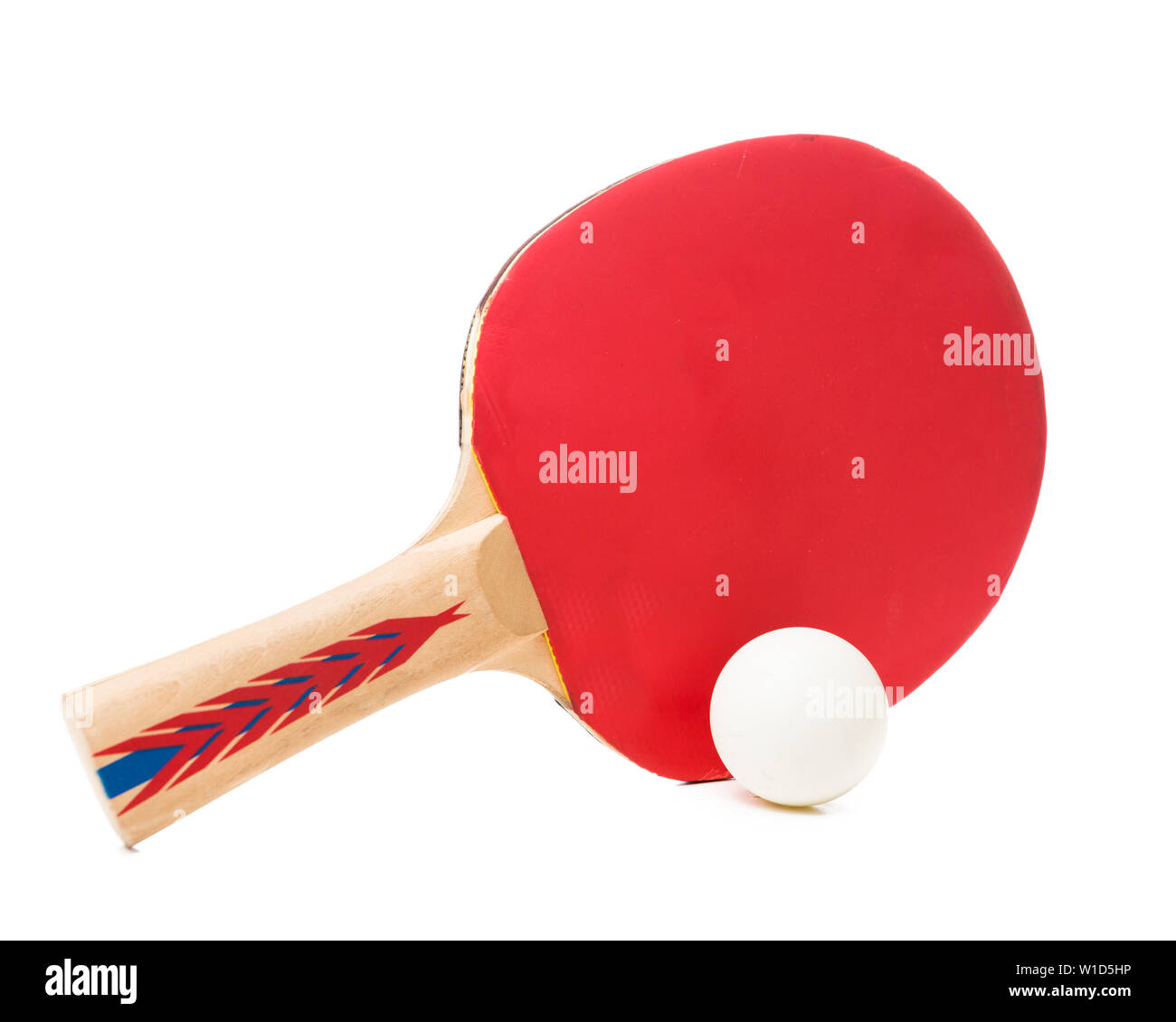 Table tennis racket and ball on a white background Stock Photo - Alamy