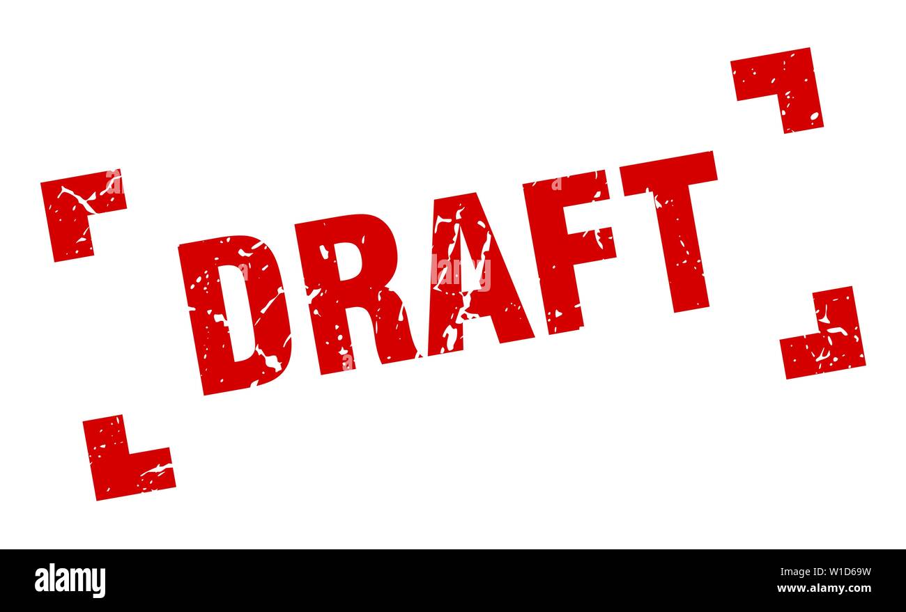 Draft red square sticker hi-res stock photography and images - Alamy