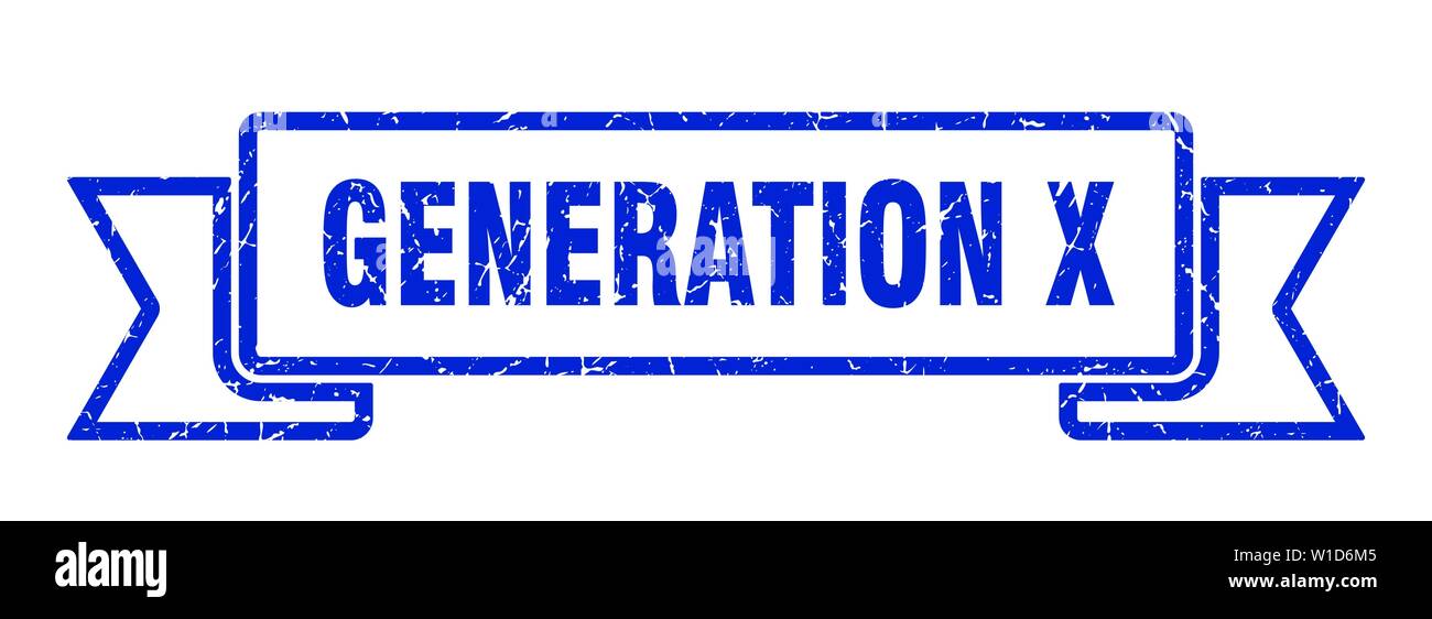 generation x grunge ribbon. generation x sign. generation x banner ...