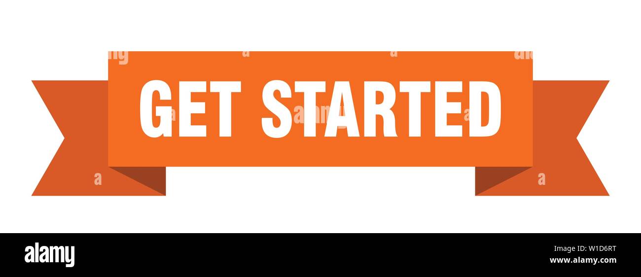 get started ribbon. get started isolated sign. get started banner Stock ...