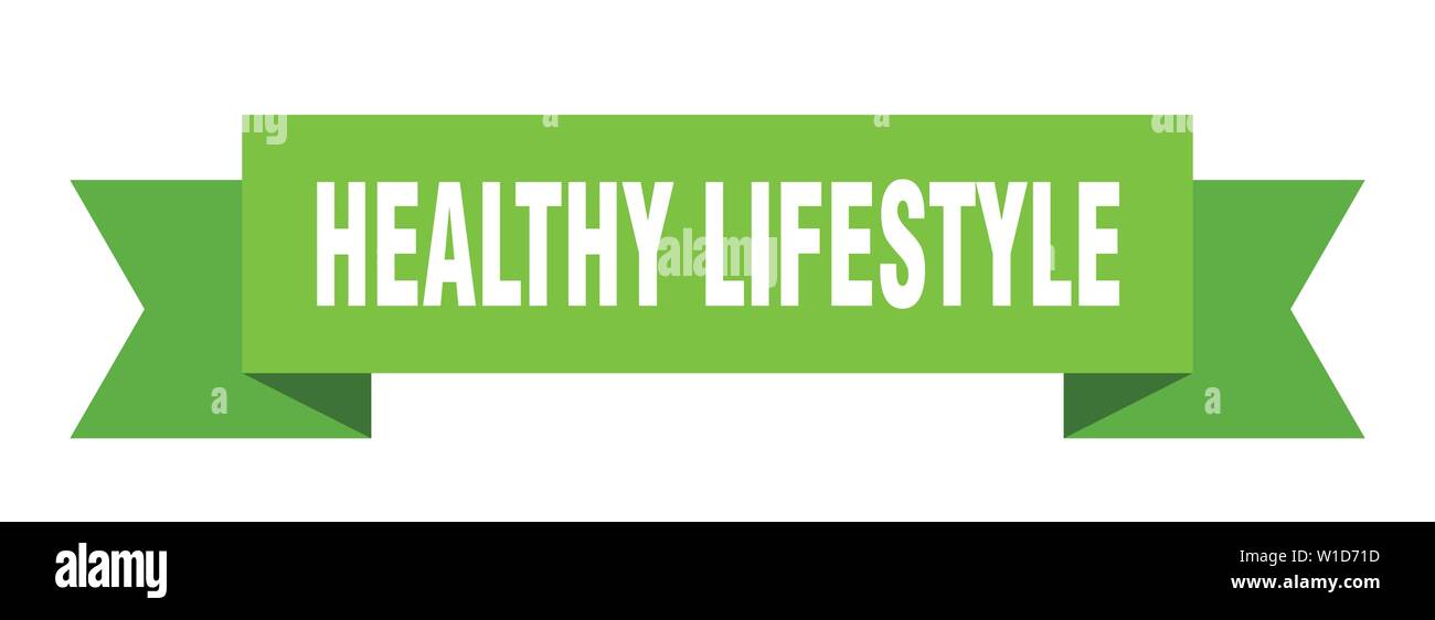 healthy lifestyle ribbon. healthy lifestyle isolated sign. healthy ...