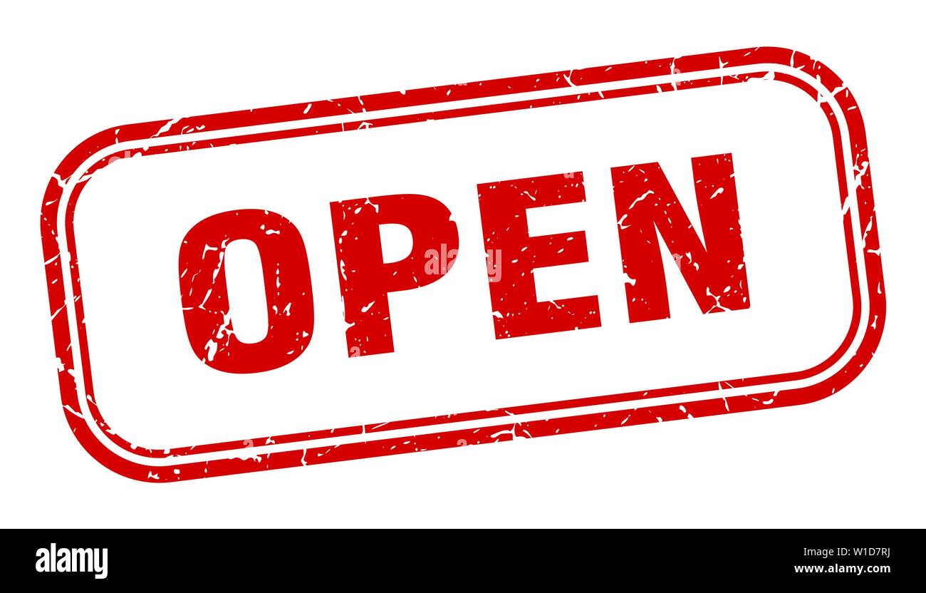 open stamp. open square grunge sign. open Stock Vector Image & Art - Alamy