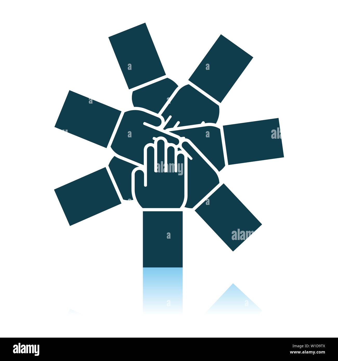 Unity And Teamwork Icon. Shadow Reflection Design. Vector Illustration ...