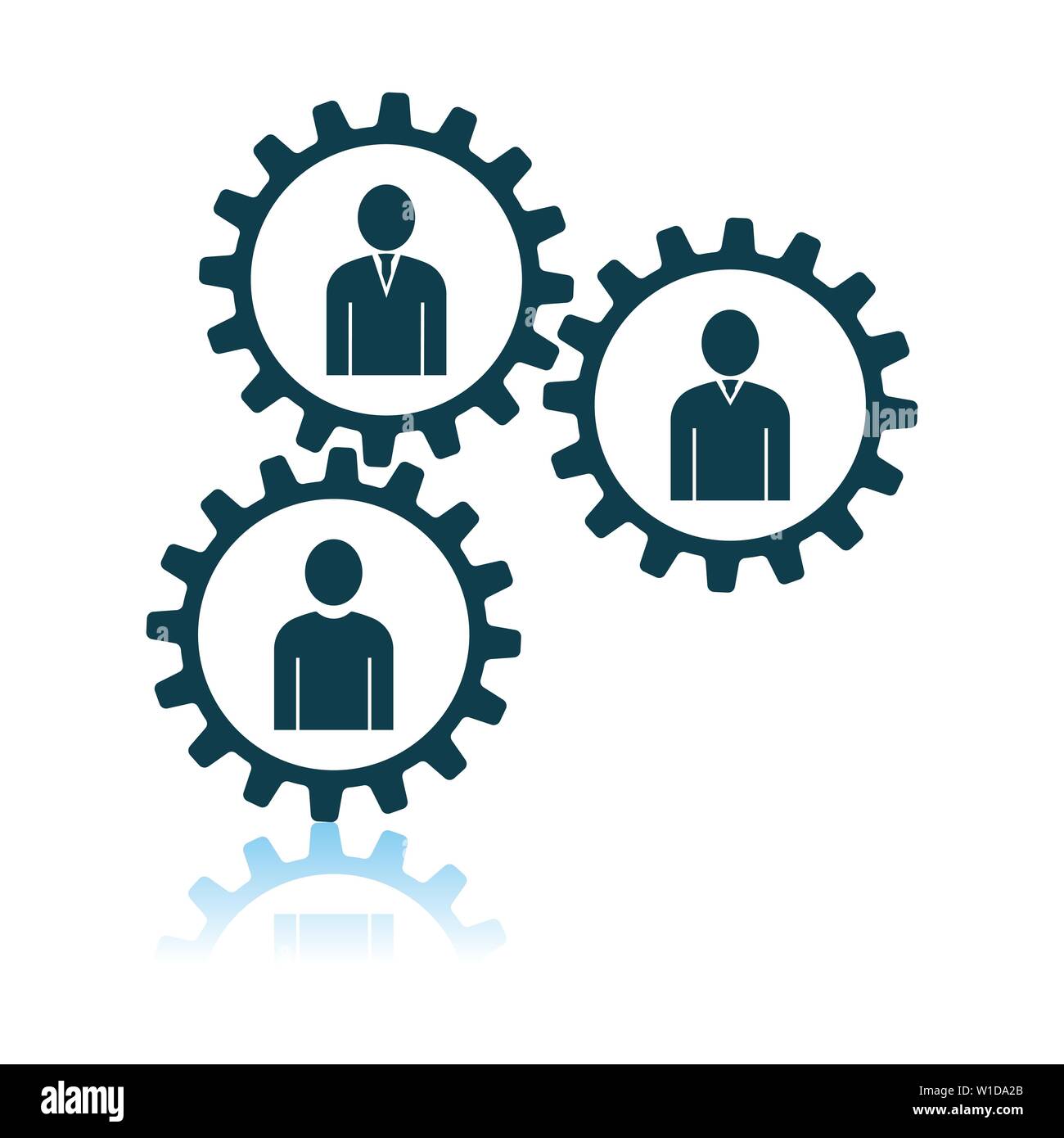 Teamwork Icon. Shadow Reflection Design. Vector Illustration Stock ...