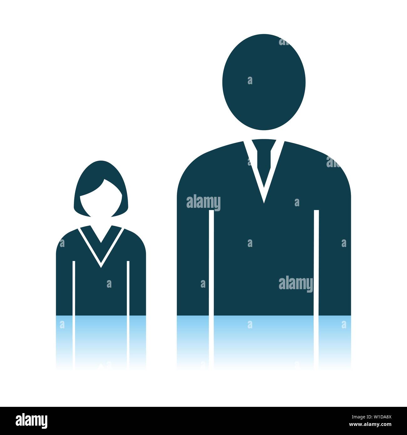 Man Boss With Subordinate Lady Icon. Shadow Reflection Design. Vector ...