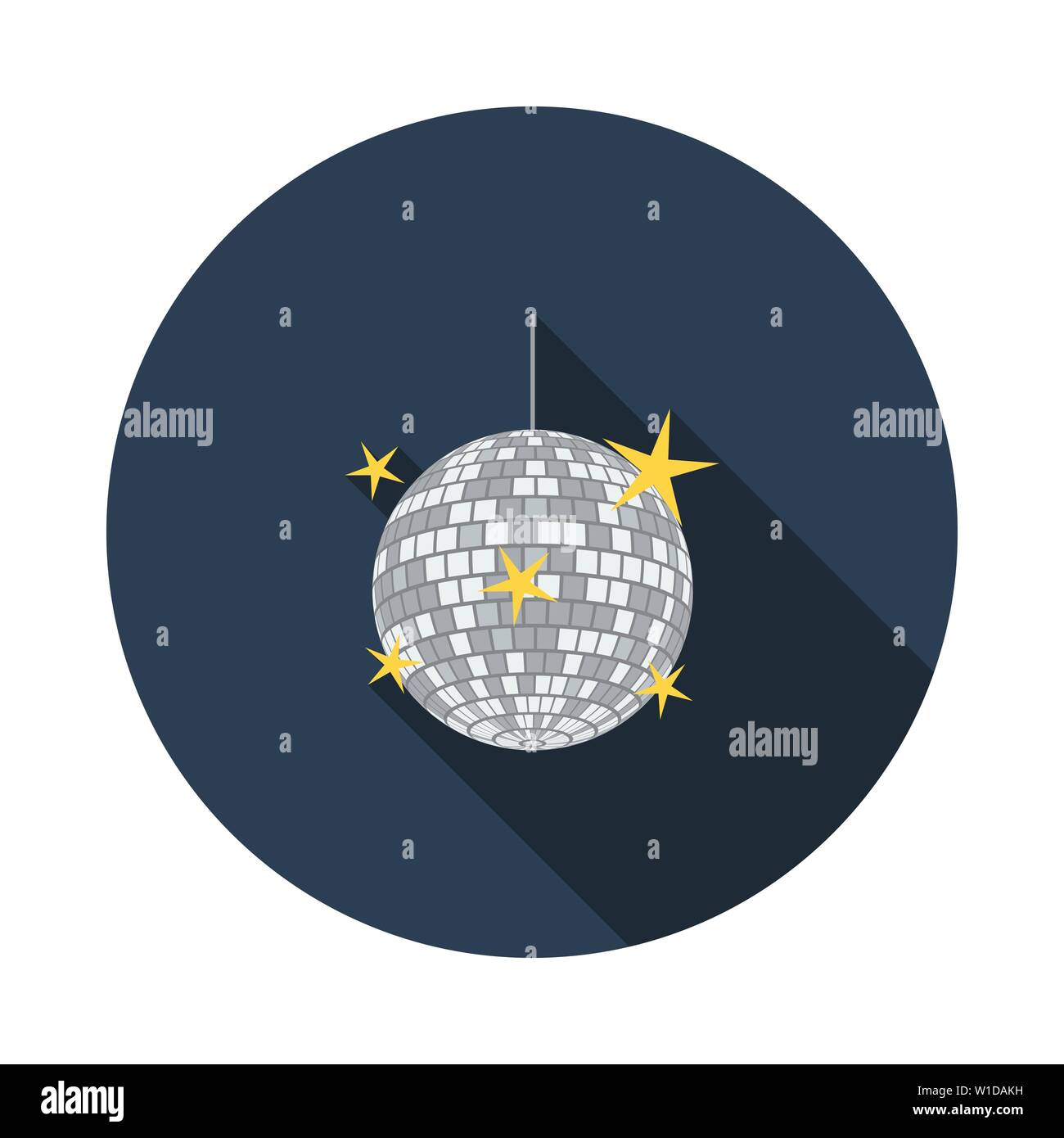 Night Clubs Disco Sphere Icon. Flat Circle Stencil Design With Long ...