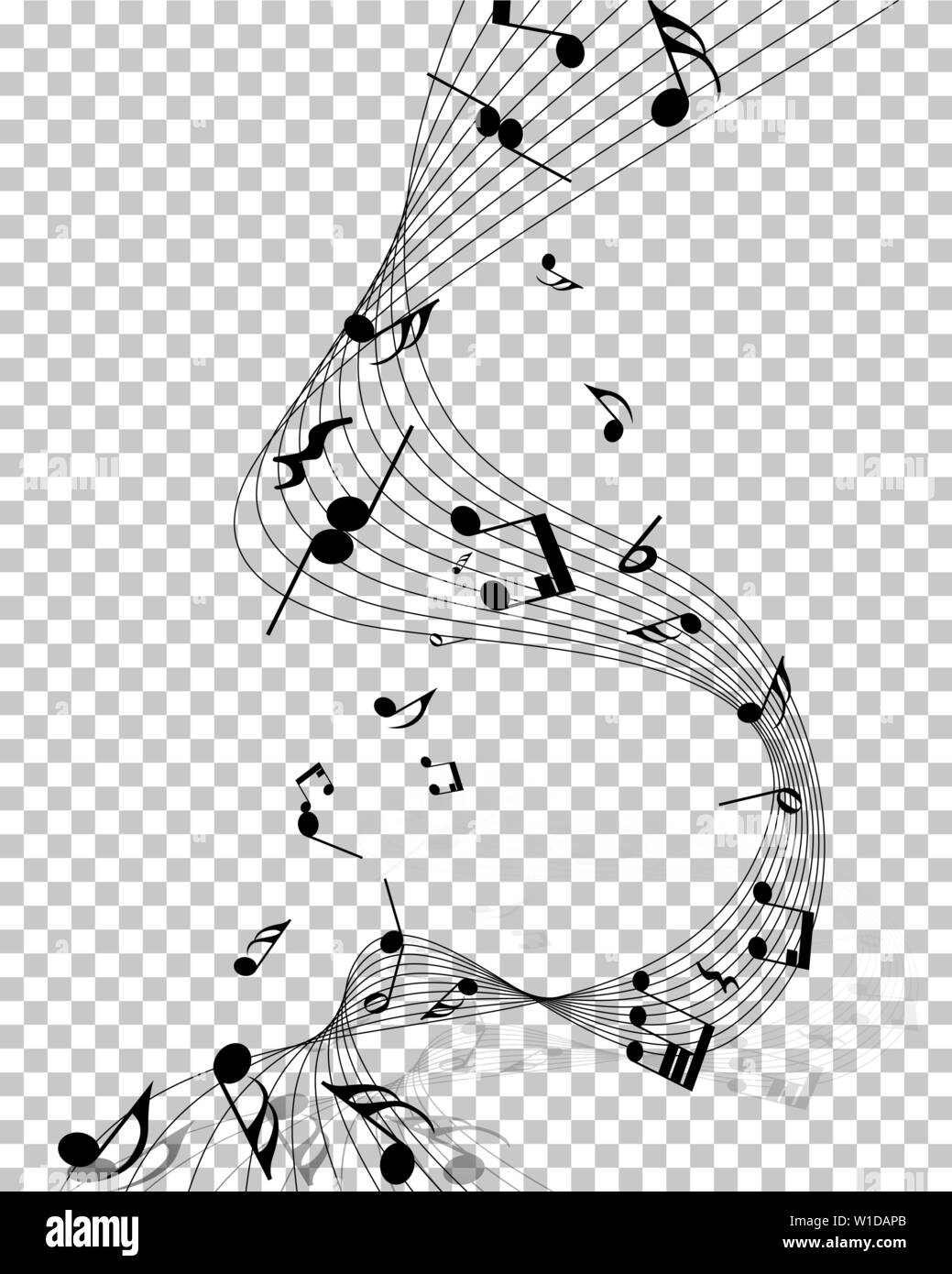 Musical notes staff background on white. Vector illustration Stock ...