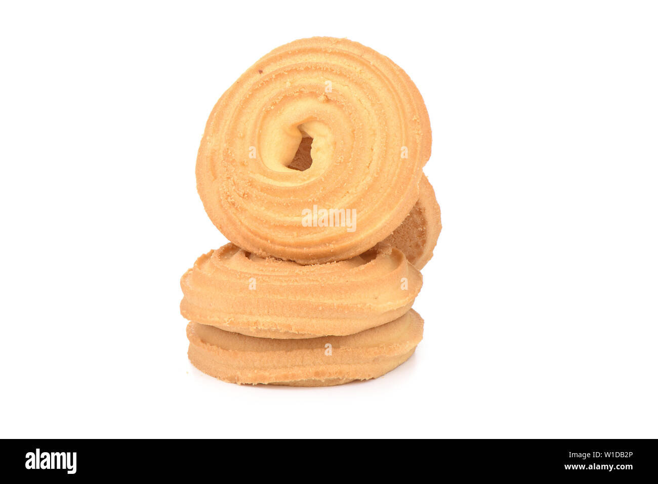 Round butter biscuits isolated on a white background. Sweet butter ...