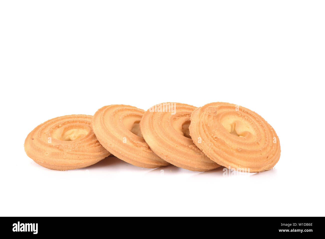 Round butter biscuits isolated on a white background. Sweet butter ...